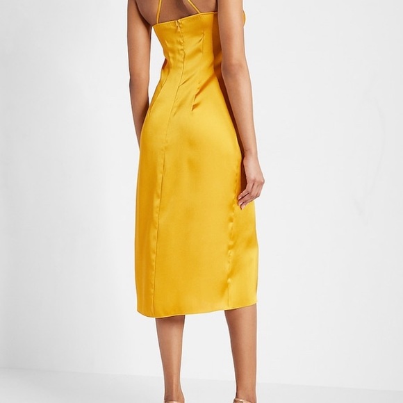 Express | Dresses | Express Yellow Satin Dress Size M | Poshmark